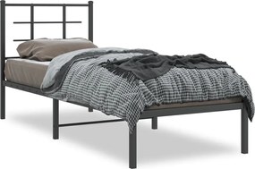vidaXL Kovový rám postele s čelem 75 x 190 cm [355600] Barva: Černá