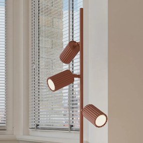 Hliníková stojací lampa s ohybatelnou konstrukcí v cihlové barvě (výška 155 cm) Gleam – Sollux