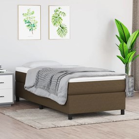 Box spring postel s matrací tmavě hnědá 90x190 cm textil