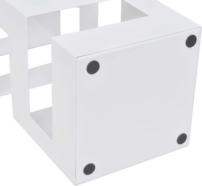 Bílý hranatý stojan na deštníky a vycházkové hole, ocelový, 48,5 cm 242470