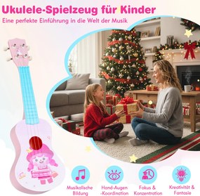 Costway 21 Palcové ukulele pro děti Mini hračkové ukulele s 4 nylonovými