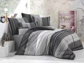 Povlečení bavlna 140x200, 70x90cm Sorento black Zapínání: nitěný knoflík