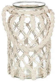 Dekorativní skleněná lucerna 28 cm bílá JALEBI Beliani
