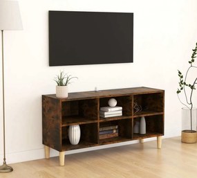 vidaXL TV stolek masivní dřevěné nohy 103,5 x 30 x 50 cm [813152] Barva: kouřový dub