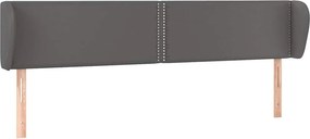 Čelo postele typu ušák šedá 203x23x78/88 cm umělá kůže 3117116