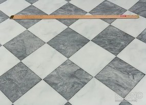 Breno PVC SMARTEX Holywell 097L - šedo-bílá dlažba, šíře 100 cm