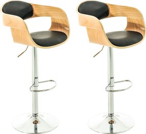 Sada 2 barových židlí Kingston C umělá kůže – přírodní/černá