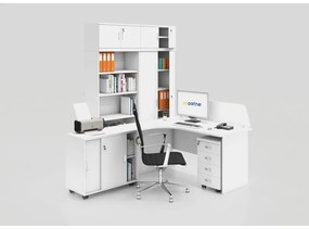 Kancelářský regál MIRELLI A+, 800 x 400 x 800 mm, bílá