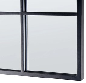 Kovové nástěnné zrcadlo ve tvaru okna 78 x 78 cm černé BLESLE Beliani