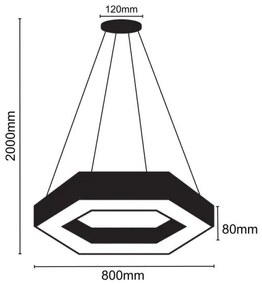 LED Lustr na lanku LED/40W/230V 4000K pr. 80 cm