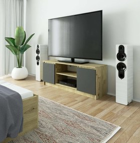 TV stolek Beron 140 cm dub artisan/grafit šedý