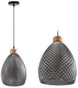 Toolight - Retro skleněná stropní lampa E27 60W APP897-1CP, černá, OSW-05697