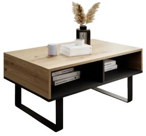 Konferenční stolek LOGAN, 90x40x50, dub artisan/černá