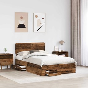 Rám postele s čelo Staré dřevo 120 x 190 cm Kompozitní dřevo 3412407