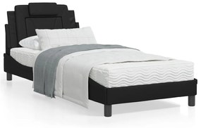 vidaXL Rám postele s LED osvětlením černý 90 x 200 cm umělá kůže