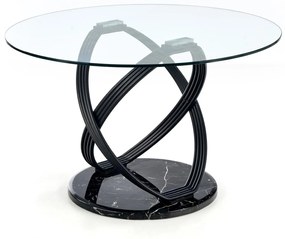 Originální jídelní stůl se skleněnou deskou Černý rám VISION