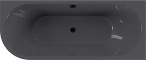 Polysan VIVA R MONOLITH asymetrická vana 180 x 75 x 60 cm pravá akrylát šedá 72129M.30