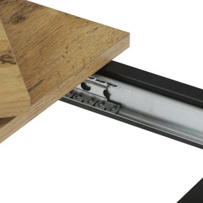 Jídelní stůl rozkládací 60-90x60 cm GDT-206 OAK, melamin, dub – Barva (vyberte): hnědá hnědá