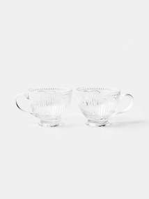 Sinsay - Skleněné šálky s reliéfním vzorem 2 pack - clear