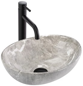 Rea Sofia Mini, umyvadlo na desku 350x260x125 mm, imitace kamene - šedá Grigio, REA-U9237