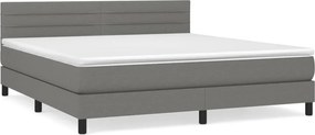 Box spring postel s matrací tmavě šedá 160x200 cm textil 3140146