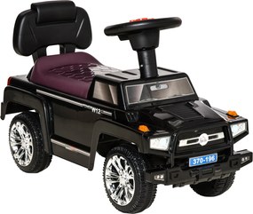 HOMCOM Dětský Off-Road Auto pro Jízdu, Auto s Osvětlením a Hudbou, Věk 18-36 Měsíců, 68x30,5x41,5cm, Černé