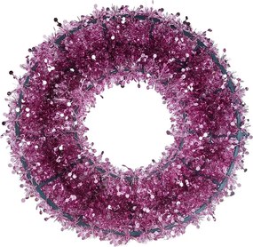 PINK TINSEL Věnec třpytivý 60 cm - růžová