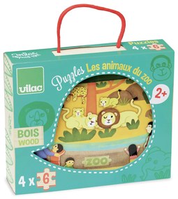 Vilac Dřevěné puzzle Zoo