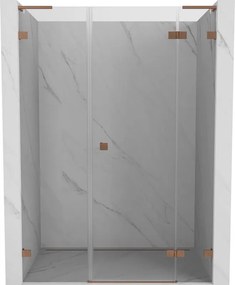 Mexen Lunar L, Otočné pravé sprchové dveře 160 cm, 8mm čiré sklo, měděný matný profil, 834SL-160-050-65-00-P