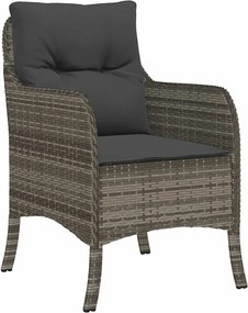 7dílný zahradní jídelní set s poduškami šedý polyratan 3211960