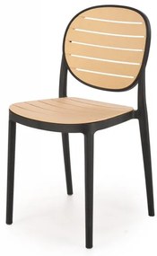 Stohovatelná židle K529 Halmar Černá / přírodní