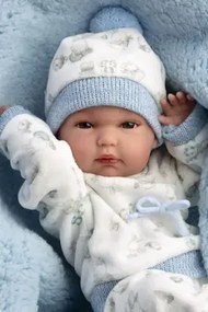 Llorens 63509 NEW BORN CHLAPEČEK - realistická panenka miminko s celov