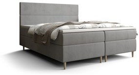 Manželská postel Boxspring 140 cm Flu Comfort (šedá) (s matrací a úložným prostorem). 1055922