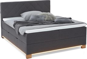 XXXLutz POSTEL BOXSPRING, 180/200 cm, antracitová Xora - Manželské postele - 000101010802
