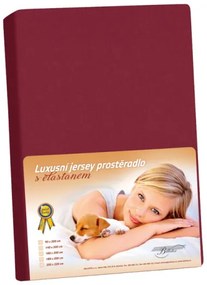 Bellatex prostěradlo jersey LUX Bordová rozměr 180x200x40 cm