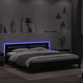 Rám postele s čelem a LED osvětlením černý 200 x 200 cm 3207519