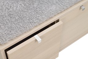 Rowico světle hnědá lavice s úložným prostorem CONFETTI a šedým sedákem 106 cm 103768