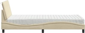 Postel s matrací Hanko krémová 100 x 200 cm textil 3310515