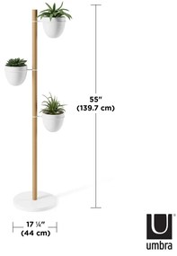 Umbra, Stojan s 3 květináči Floristand | bílý/přírodní