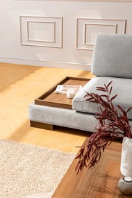 Hanah Home Rohová pohovka TULIP světle šedá pravý roh s pufem 560ARE1154