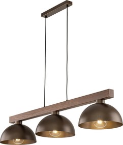 TK Lighting Hnědý závěsný lustr Oslo pro žárovku 3x E27 TK6299