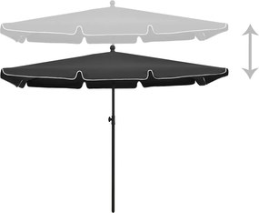Zahradní slunečník s tyčí 240 x 140 cm antracitový 315545