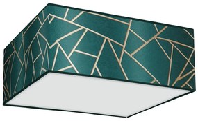 Stropní svítidlo Ziggy Square, 1x zelené/zlaté textilní stínítko, (bílé plexisklo), (50 cm)