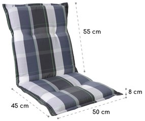 Prato, čalouněná podložka, podložka na židli, podložka na nižší polohovací křeslo, na zahradní židli, polyester, 50 x 100 x 8 cm