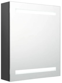 LED koupelnová skřínka se zrcadlem - 50x14x60 cm | šedá