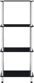 vidaXL 4patrová police 40 × 40 × 100 cm tvrzené sklo [249510] Barva: Černá