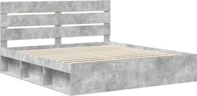 Rám postele s čelo Beton 180 x 200 cm Masivní borové dřevo 3411715
