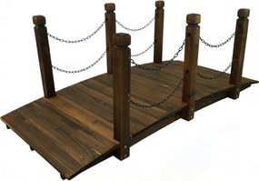 Dekorační zahradní mostek BestBerg BBGD-4002 / 150 x 67 x 56 cm / hnědá
