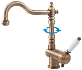 Slezák - RAV Umyvadlová/dřezová baterie bez výpusti LABE - L508.x/8SM, Stará mosaz (Bronz) Připojovací hadičky - závit: 3/8"