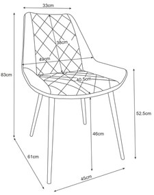 Čalouněná designová židle Justina růžová